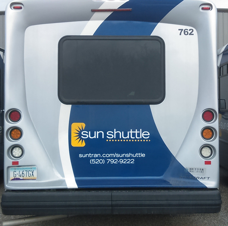 Sun Shuttle Vinyl Install - Innovative Signs of Tucson | Innovative ...